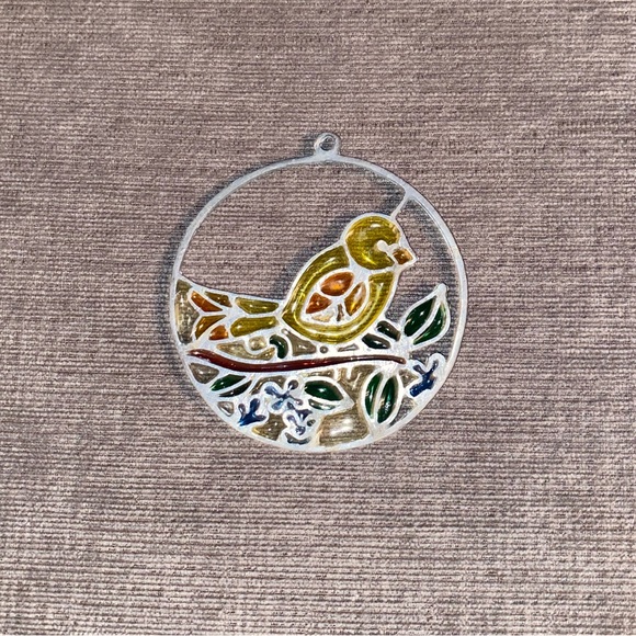 Vintage | Accents | Vintage Bird On Perch Window Sun Catcher Or ...